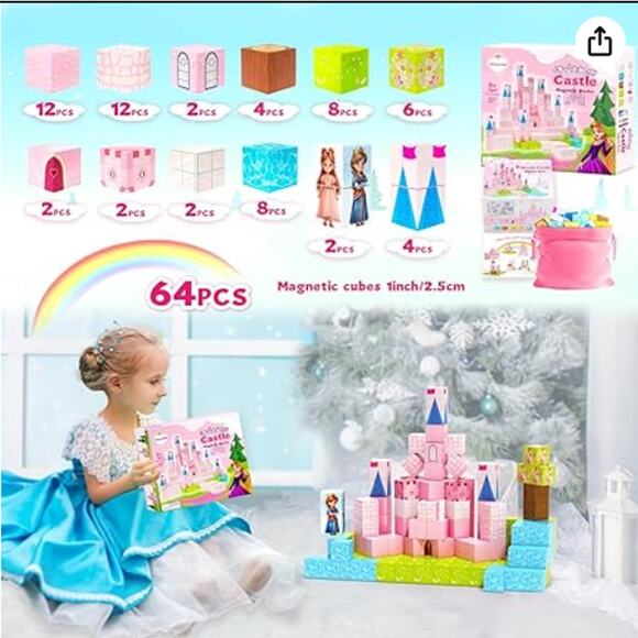 Unbranded | Toys | Princess Castle Collection Magnetic Blocks Education ...